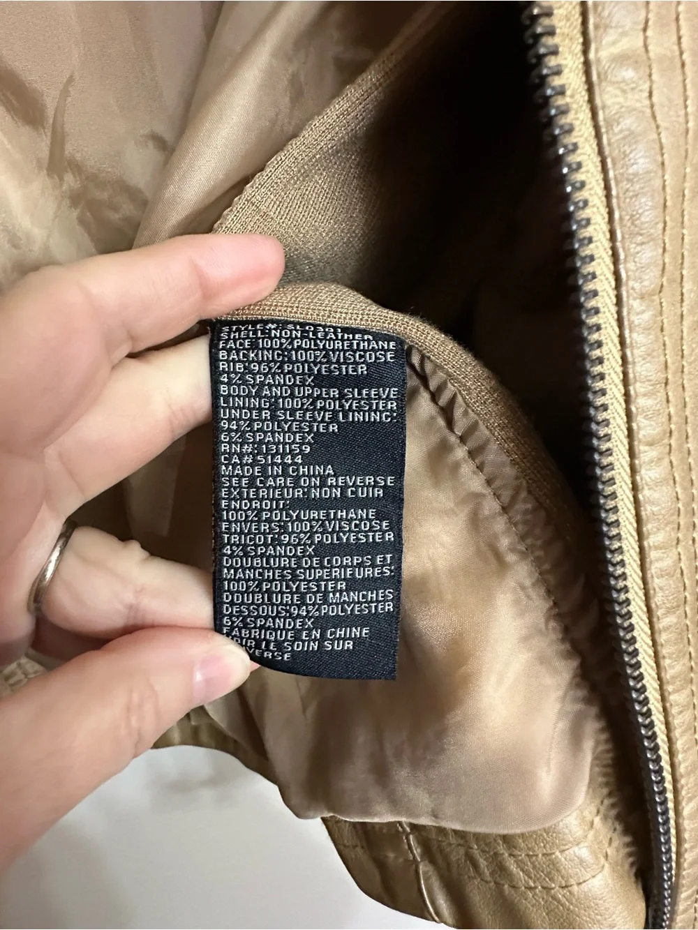 Sebby | Jackets & Coats | Sebby Light Brown Faux Leather Moto Jacket ...